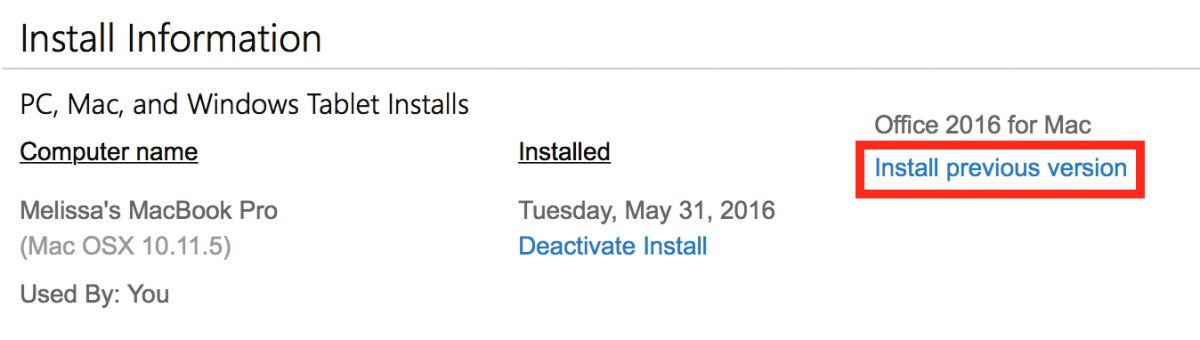 OS X: Installing the Older Version of Microsoft Office