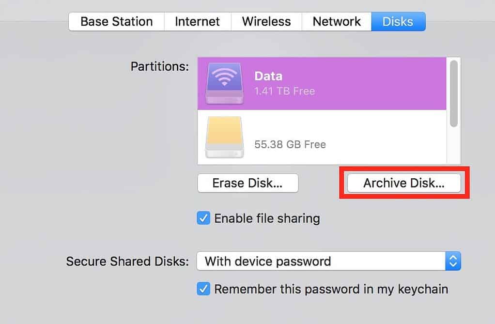macOS: Archiving a Time Capsule