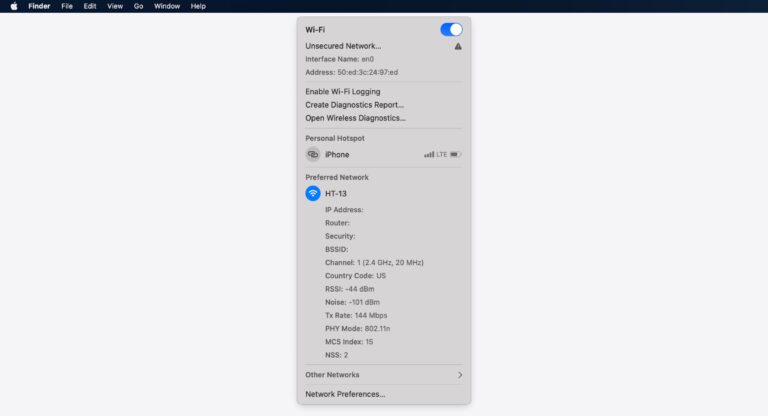 Use This Keyboard Shortcut to View Wi-Fi Details on Mac