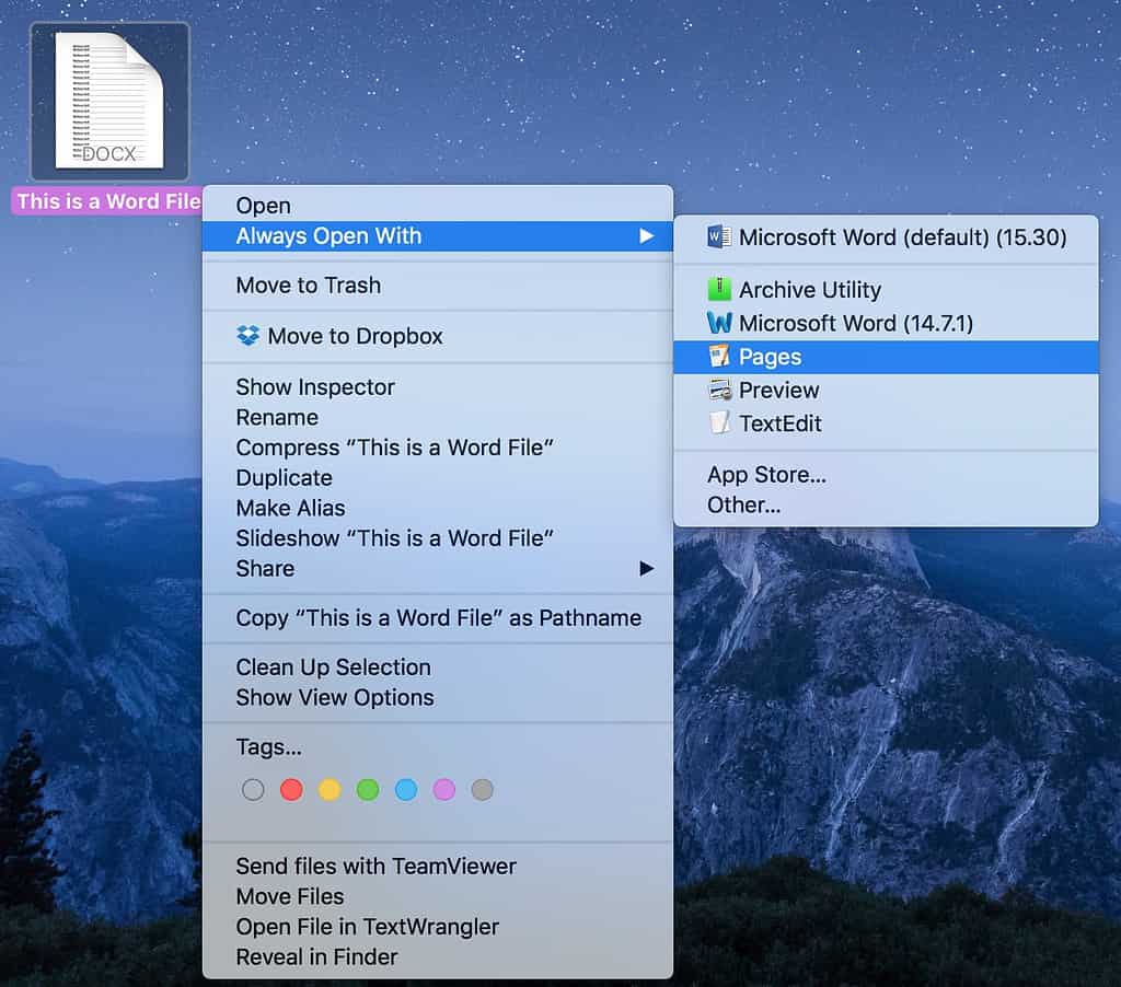 macOS: Using "Open With," "Always Open With," and "Change All"