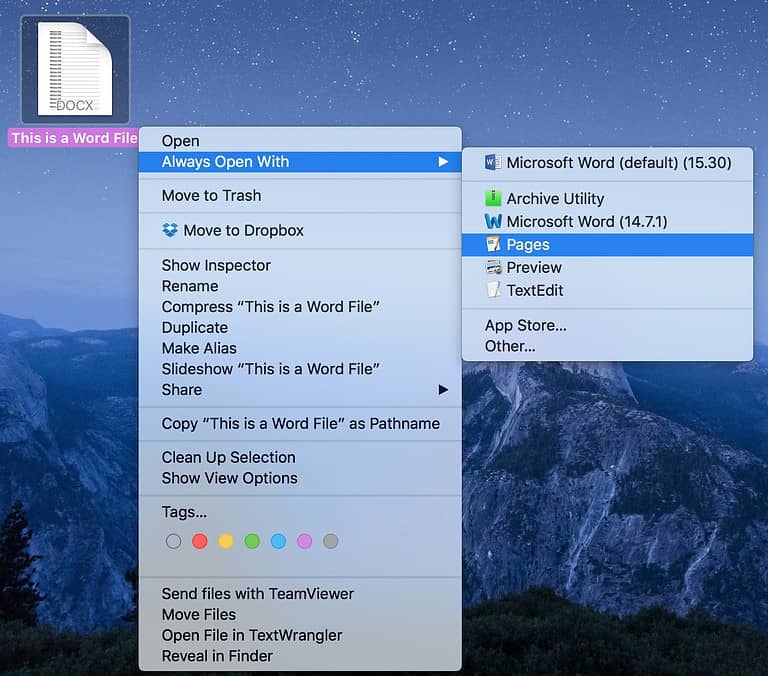 macOS: Using "Open With," "Always Open With," and "Change All"