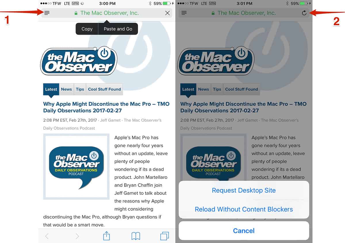 iOS: Long Press Icons For Safari Shortcuts