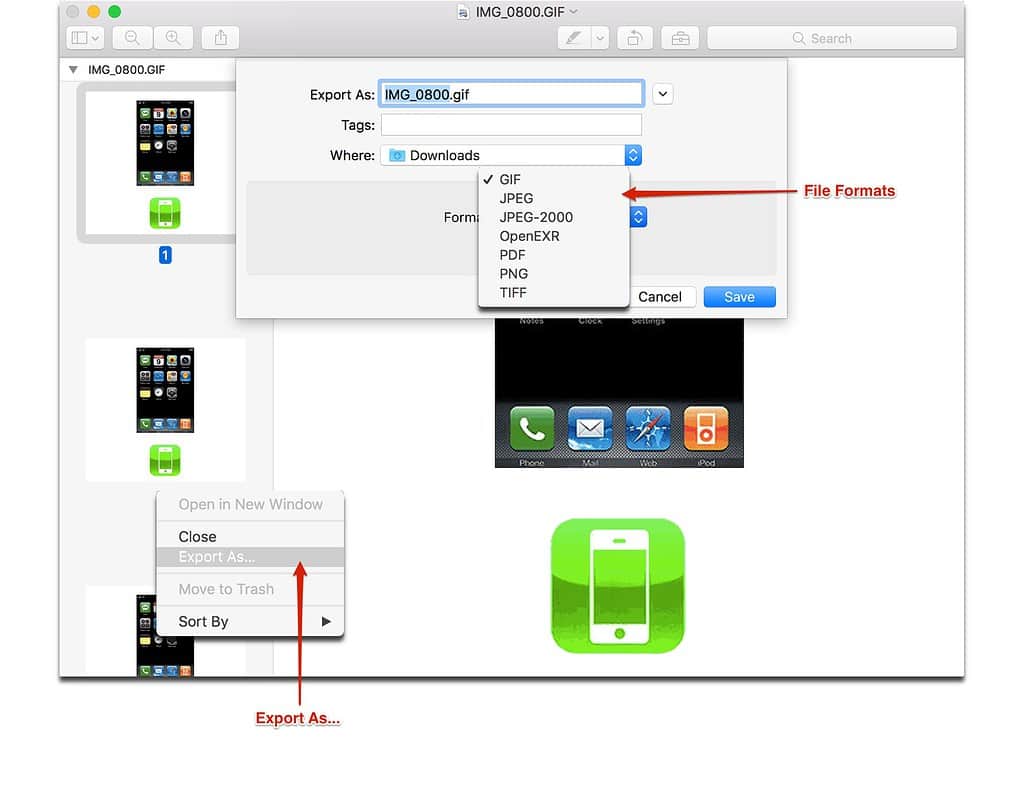 macOS: View and Grab GIF Frames with the Preview App
