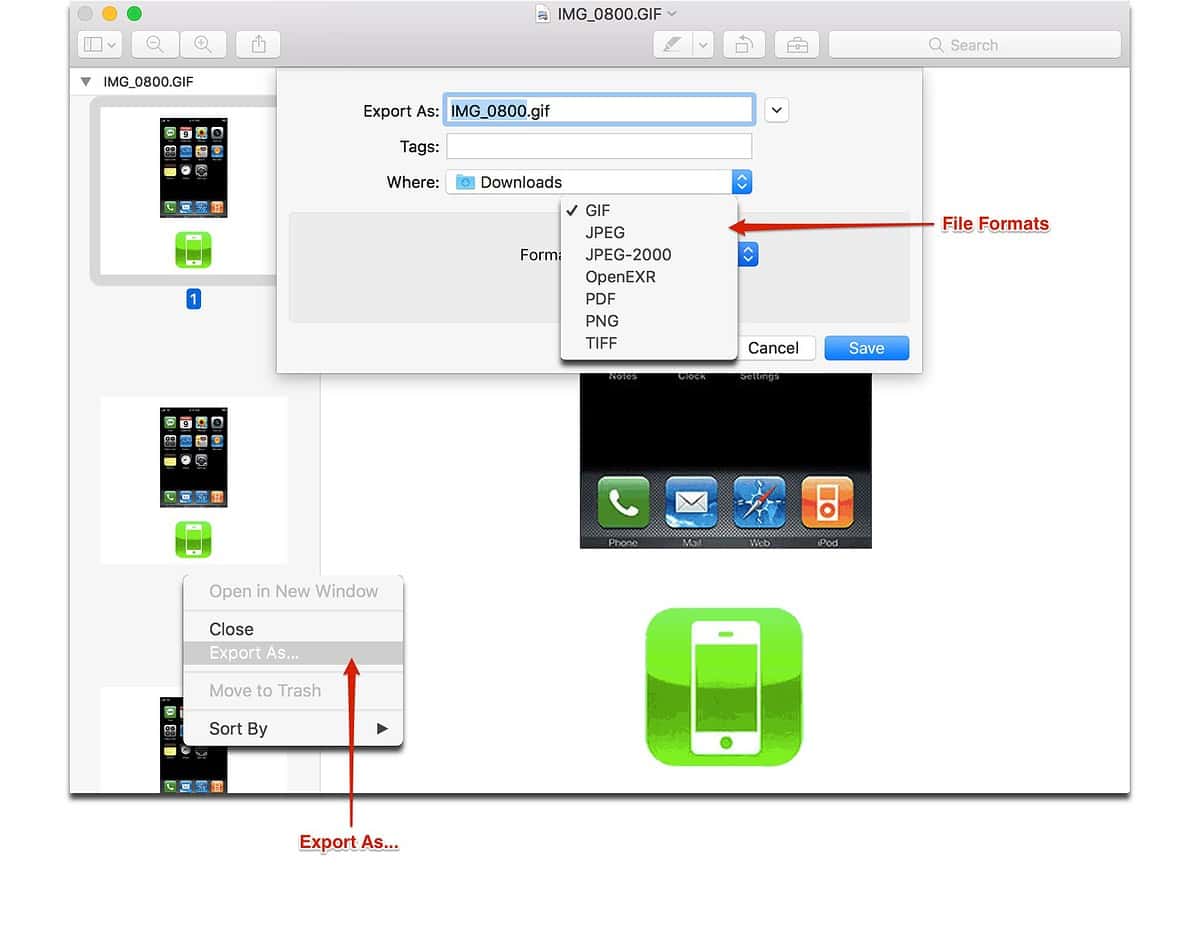 macOS: View and Grab GIF Frames with the Preview App