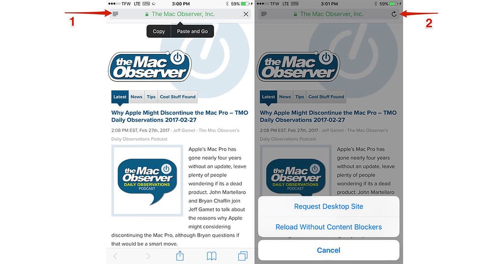 iOS: Long Press Icons For Safari Shortcuts