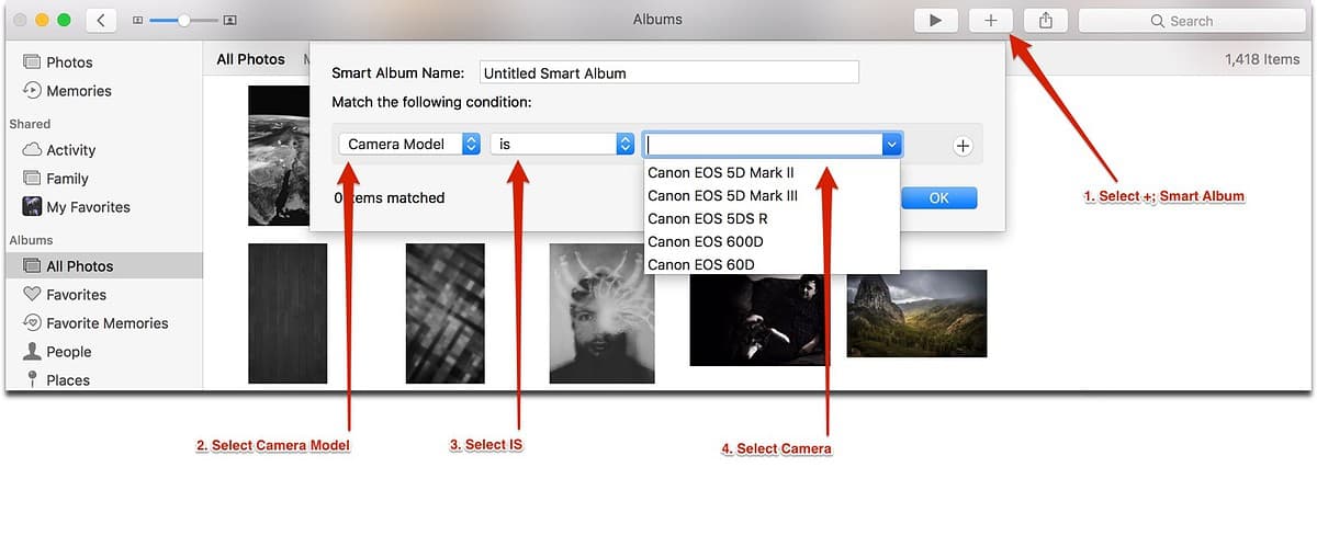 macOS Photos: Create Smart Albums Based On Camera Type