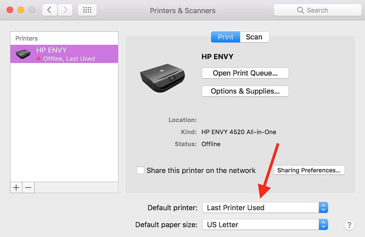 macOS: Setting Your Default Printer