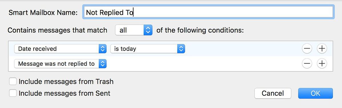 macOS Mail: Making a "Not Replied To" Smart Mailbox