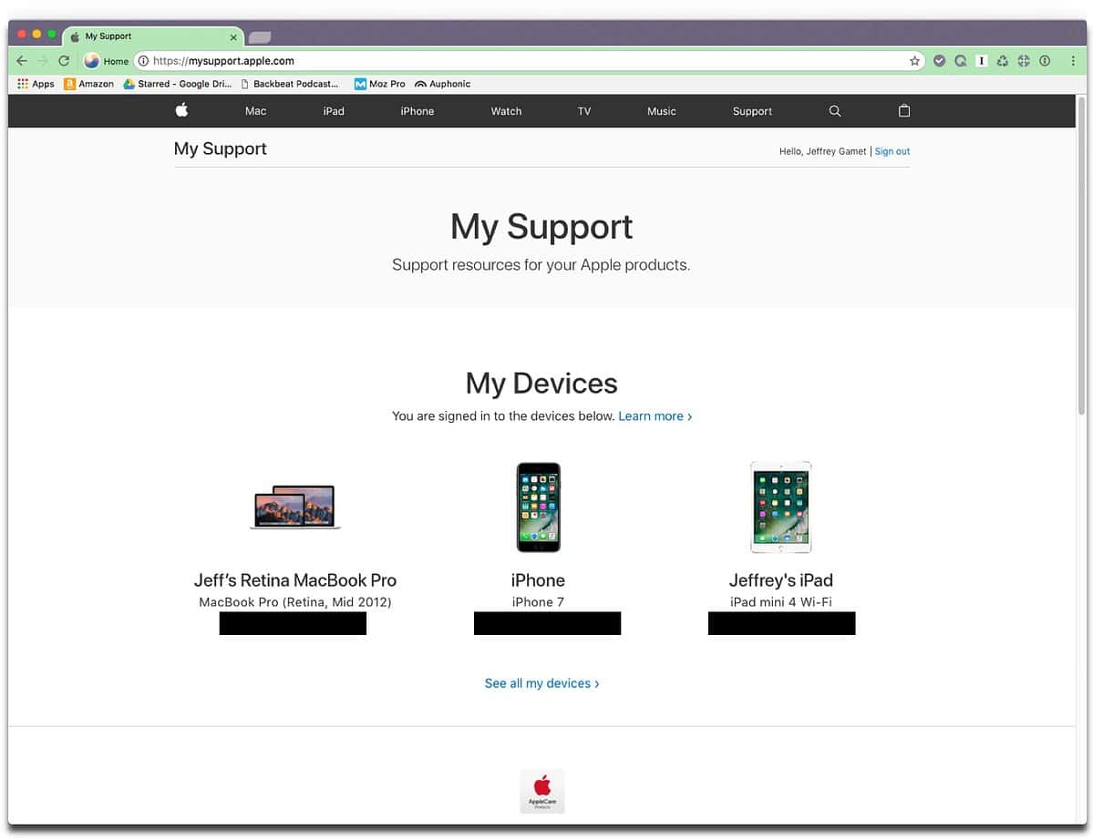Apple's My Support Page is Back With New Design