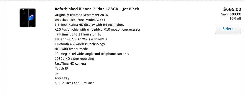 Apple Adds Unlocked iPhone 7 and iPhone 7 Plus to Refurb Offers