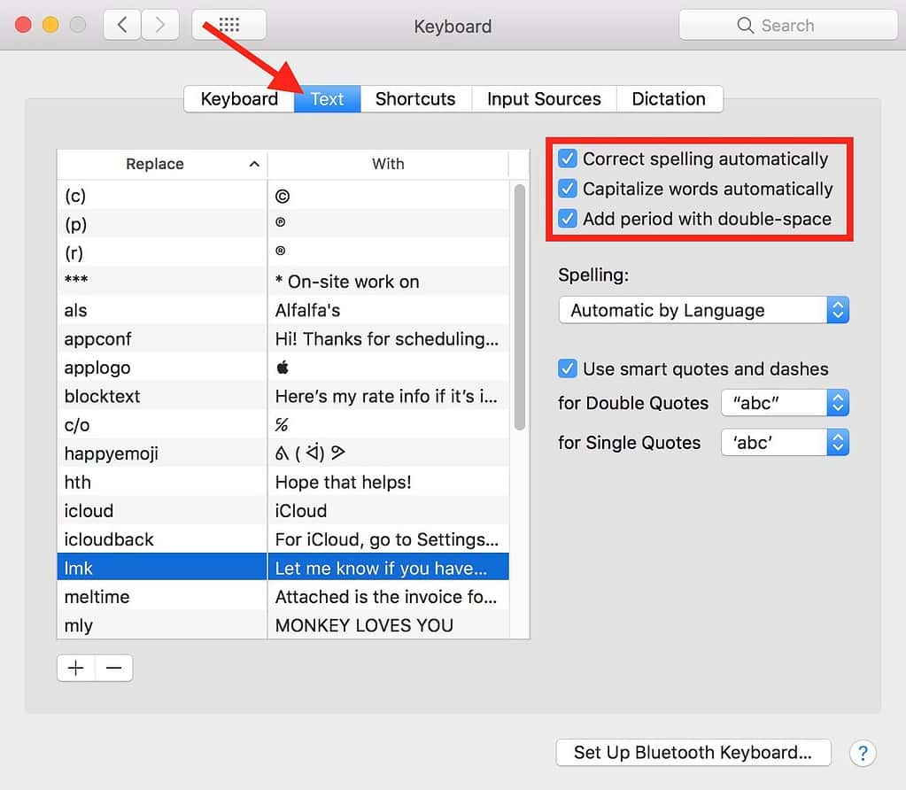 macOS: Enabling Text Auto-Correction