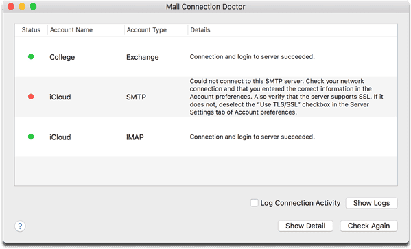 macOS: How to Use Apple Mail Connection Doctor