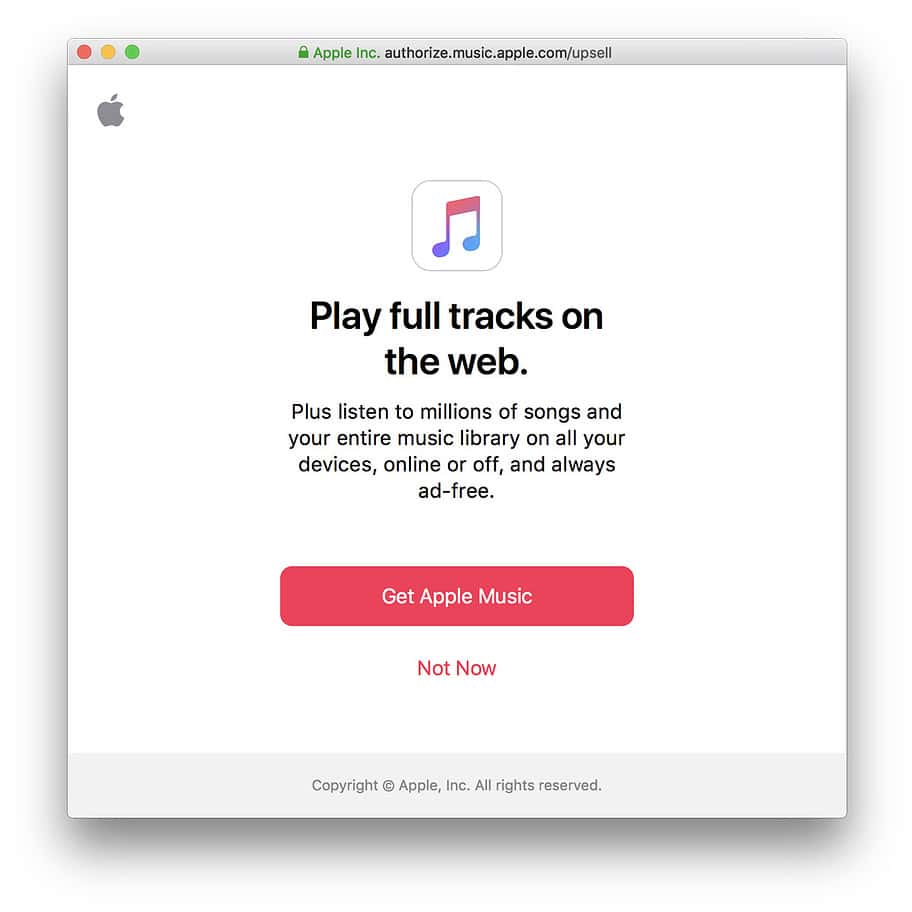 Apple Enabling Apple Music Web Player to Stream Full Tracks for Subscribers