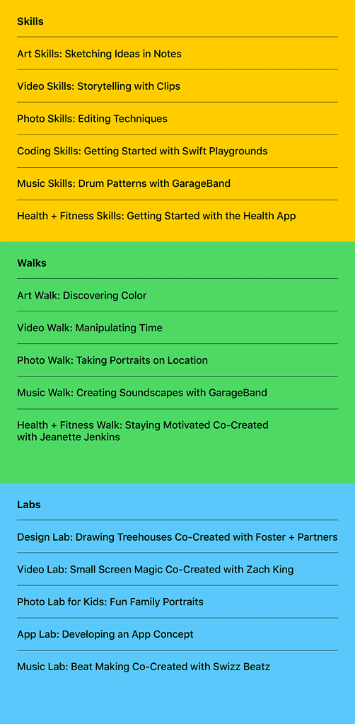 Over 50 New Today at Apple Sessions Available