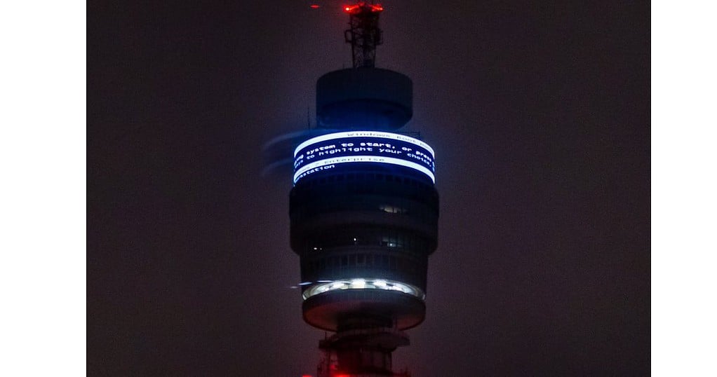 Have You Tried Restarting? London Landmark the BT Tower Displays ...