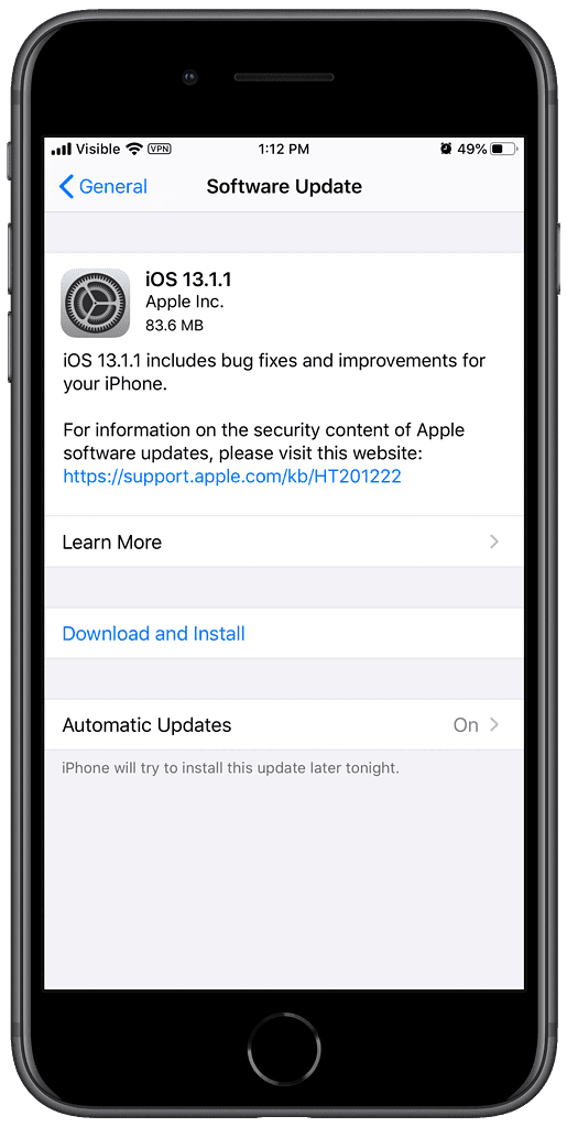 Apple Releases iOS 13.1.1 With Security and Bug Fixes