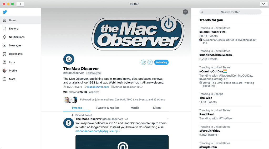 Twitter for Mac is Back With a Native Catalyst App