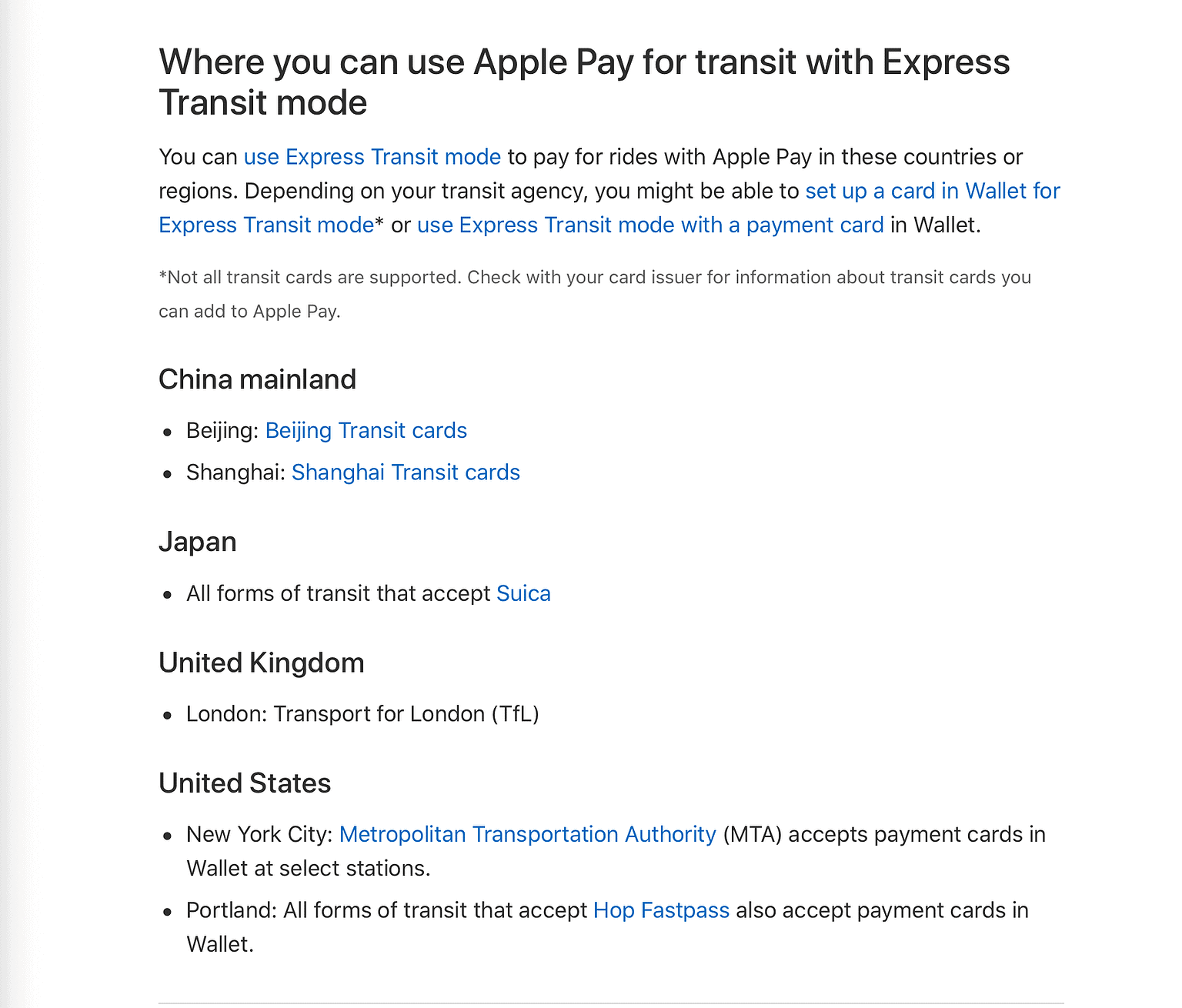 Apple Express Transit Arrives in London