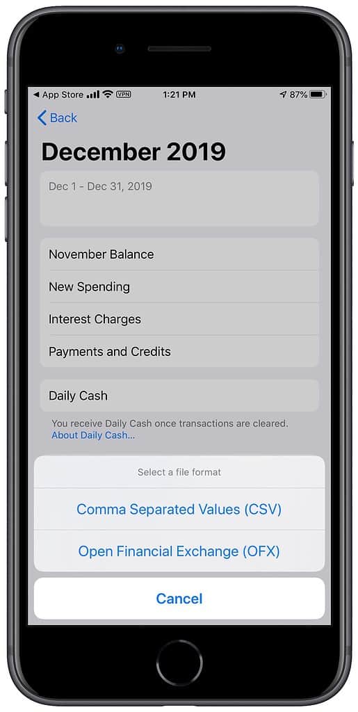 Apple Card Supports OFX to Export Transactions