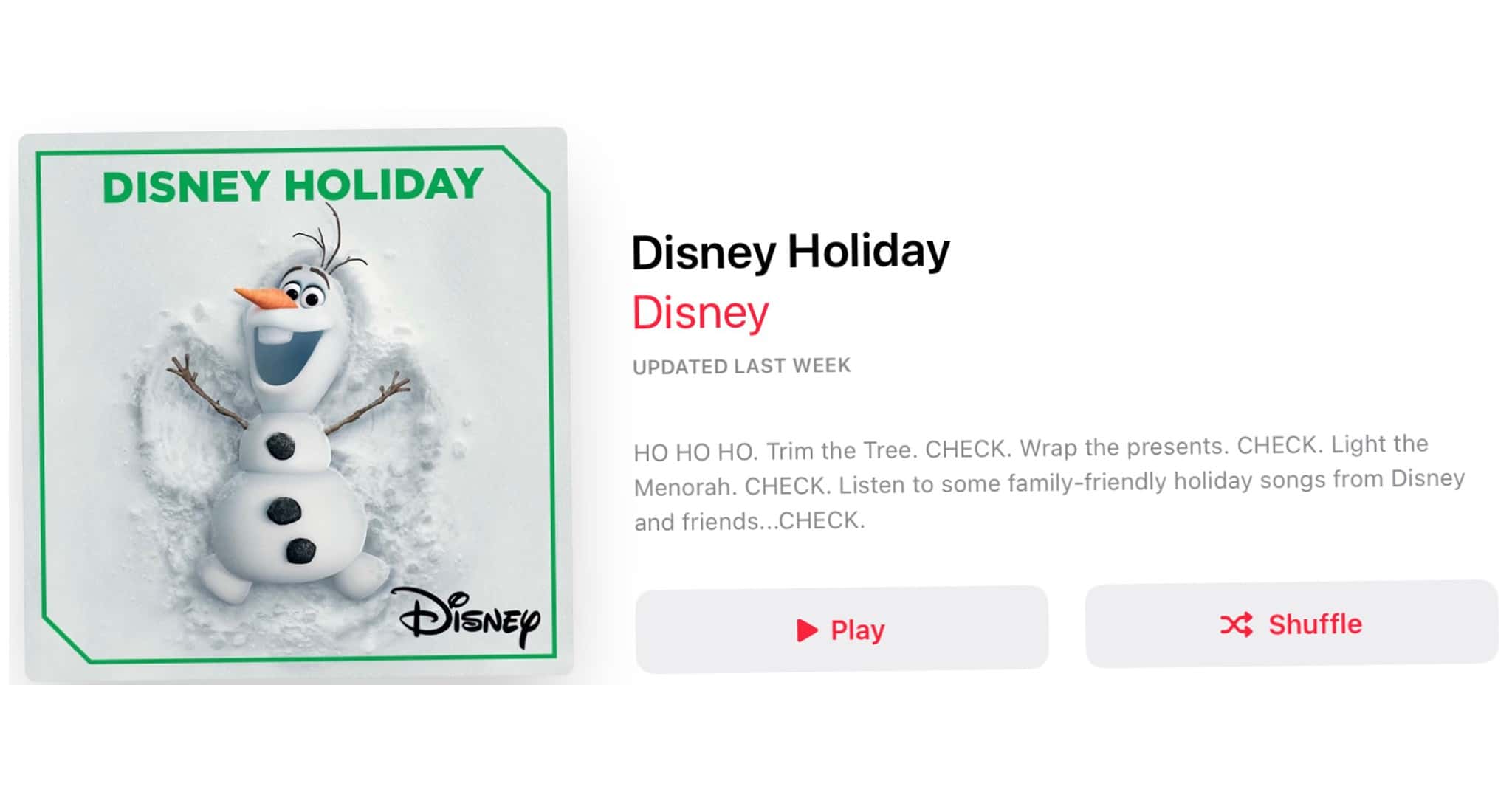 New Disney Parks Holiday Playlist Streams on Apple Music