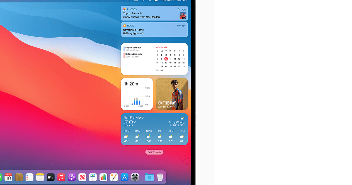 How to Use and Edit Widgets in macOS Big Sur