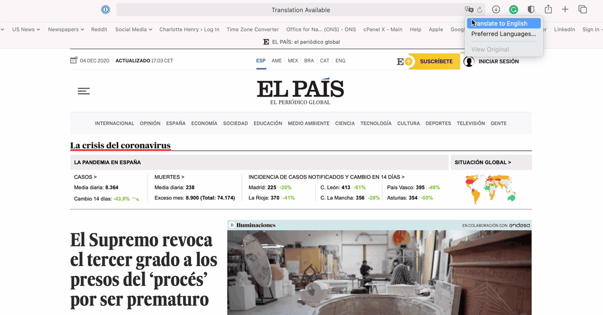 How to use Translation on Mac OS 11 Big Sur and Safari 14