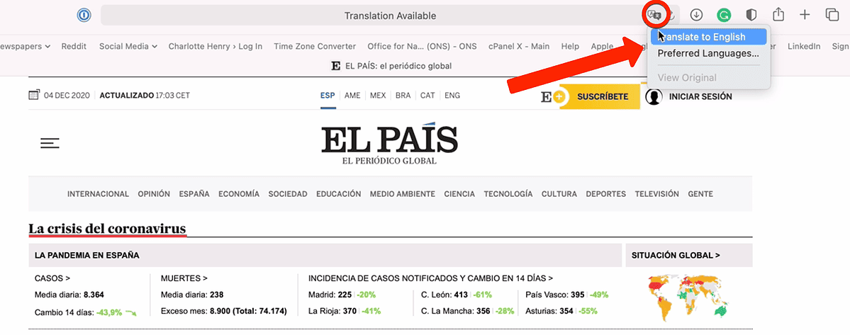 How to use Translation on Mac OS 11 Big Sur and Safari 14
