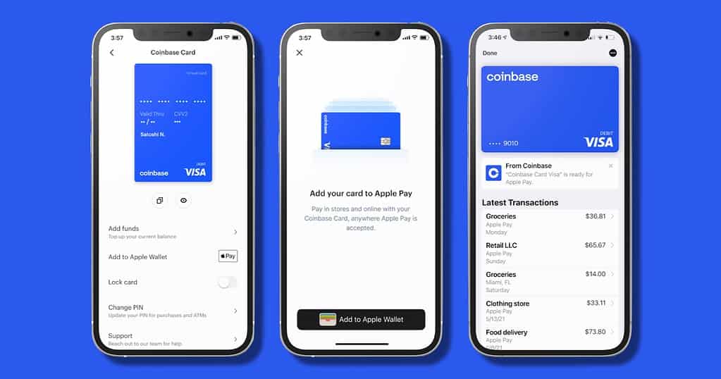 Coinbase Cards Can Now be Added to Apple Pay