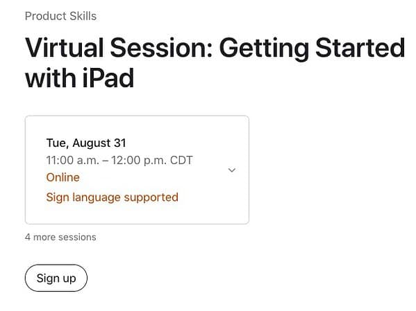 How to Sign Up for Today at Apple Sessions