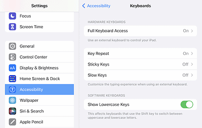 How to Fix a Broken Shift Key in Universal Control on an iPad