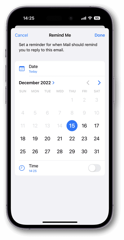 How to Use Remind Me in iOS Mail