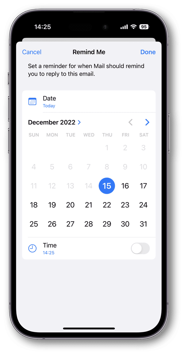 How to Use Remind Me in iOS Mail