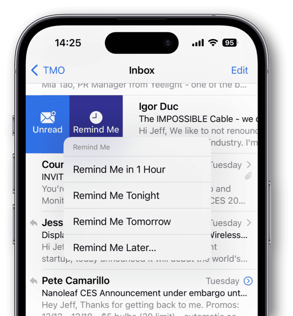 How to Use Remind Me in iOS Mail