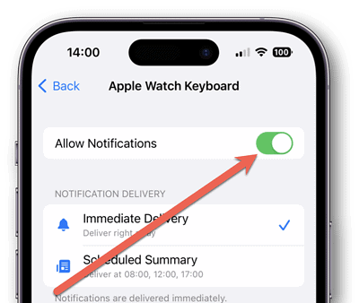 Turn Off Apple Watch Keyboard Notifications