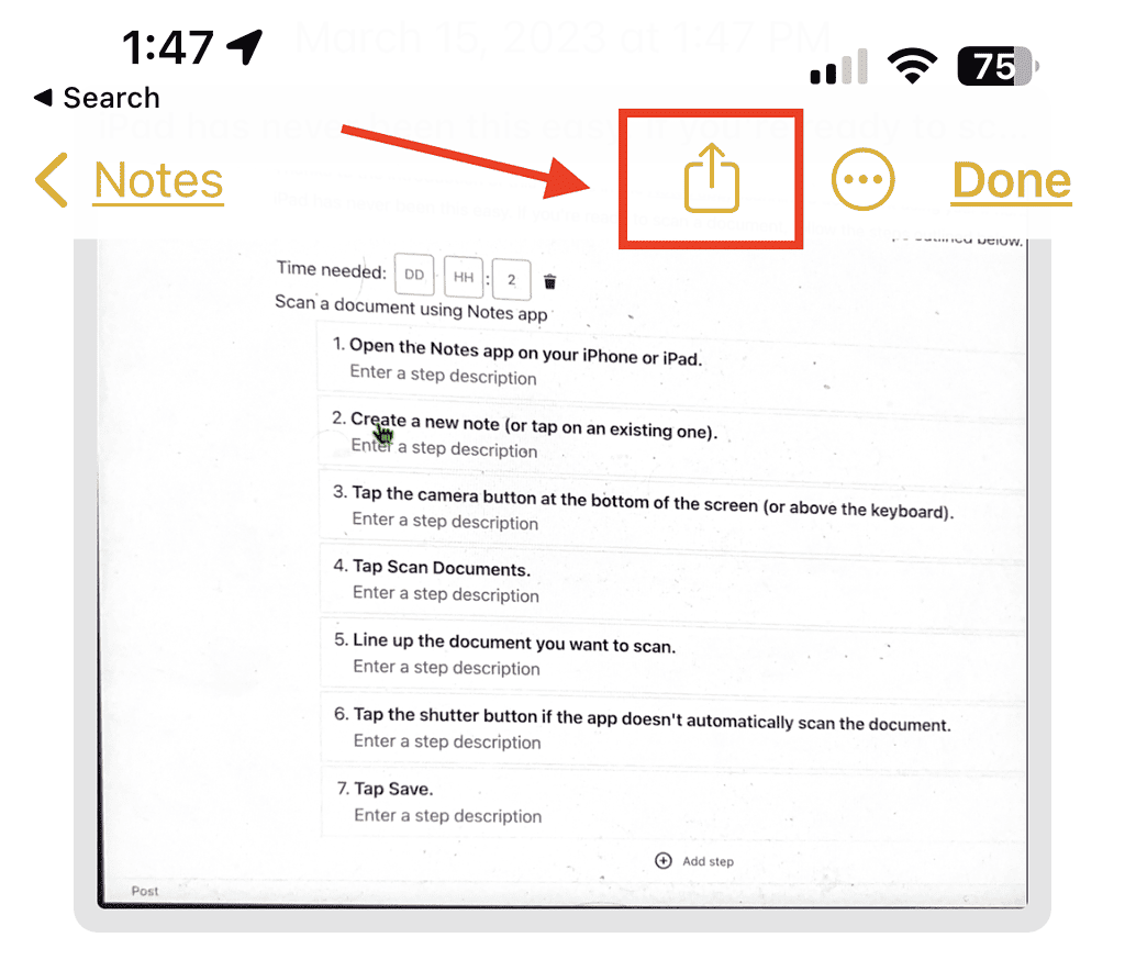 How to Scan a Document with iPhone or iPad Using the Notes App
