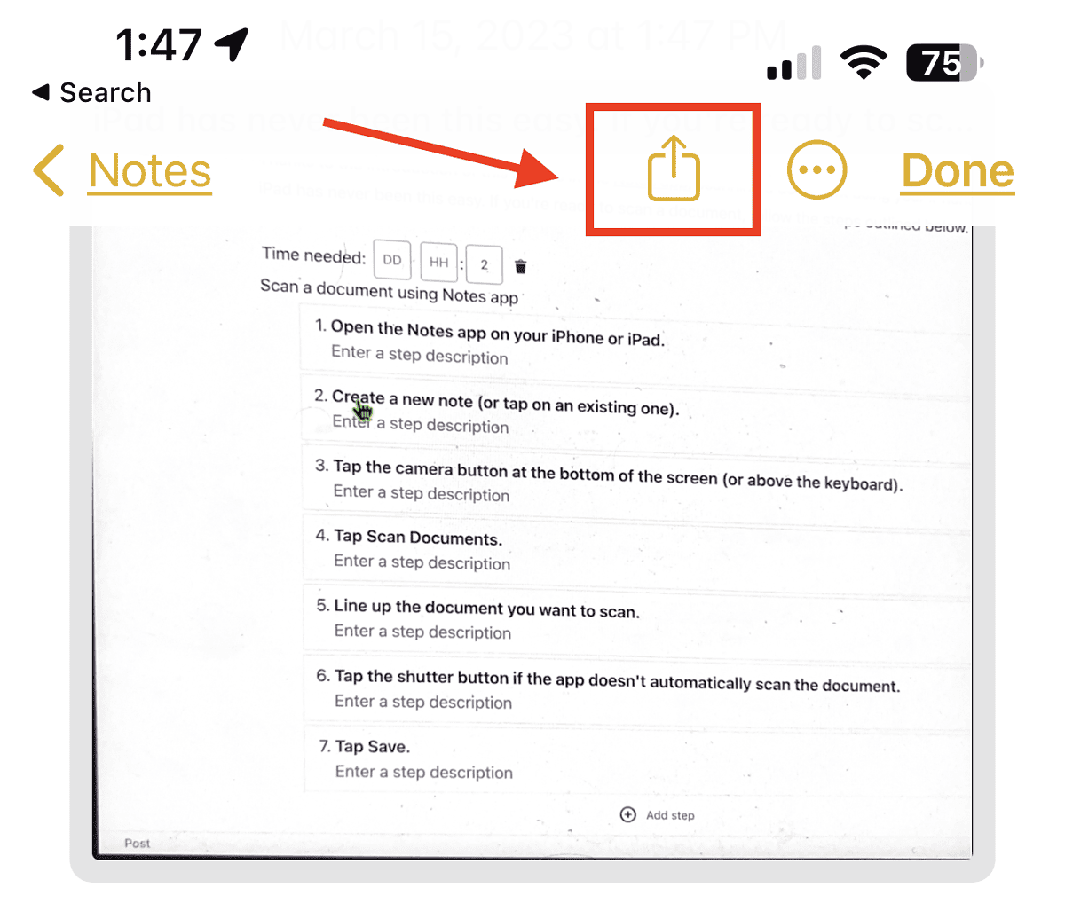 How to Scan a Document with iPhone or iPad Using the Notes App