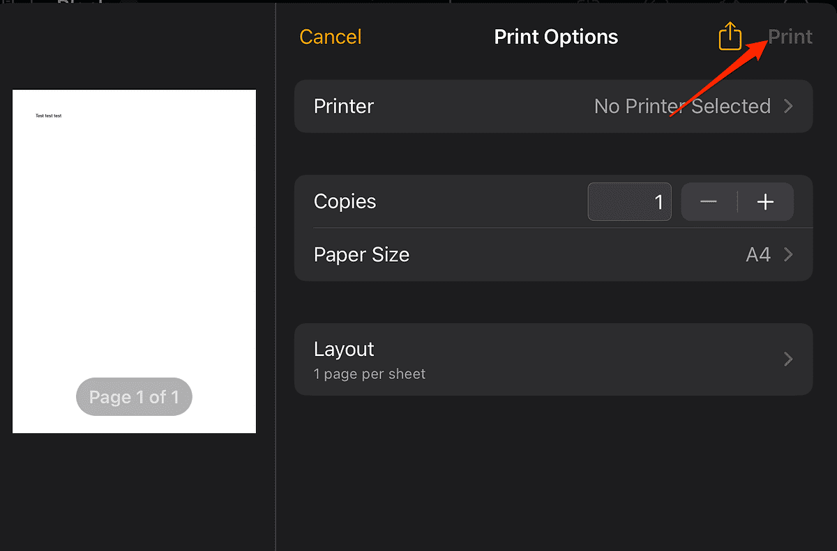 How to Print Documents from Pages on iPad