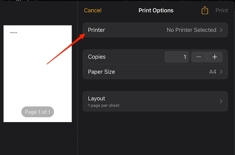 How to Print Documents from Pages on iPad