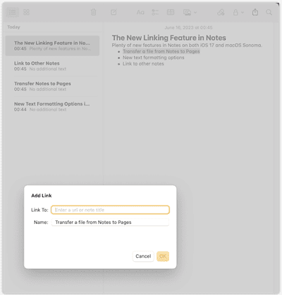 How to Link Notes in the Apple Notes App