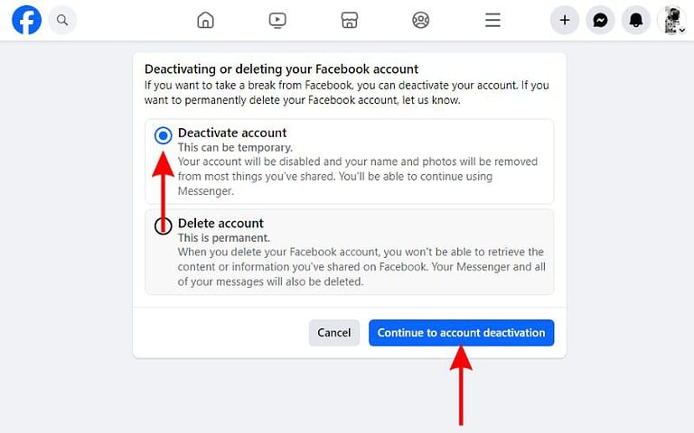 How To Delete or Deactivate Facebook on iPhone and Web Browser
