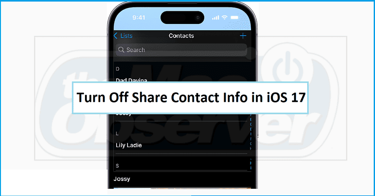 iOS 17: How To Turn off Contact Sharing on iPhone - The Mac Observer