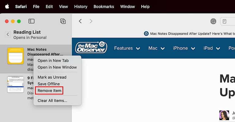 How Do I Delete The Reading List on Mac? - The Mac Observer