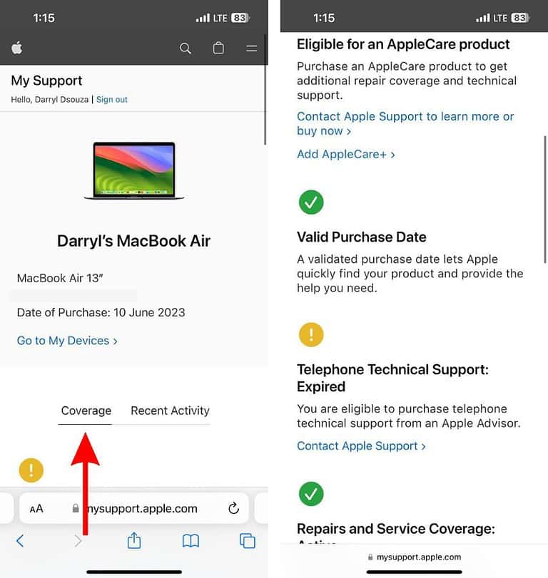 How To Check If I Have An Applecare Plan On Iphone Ipad And Mac