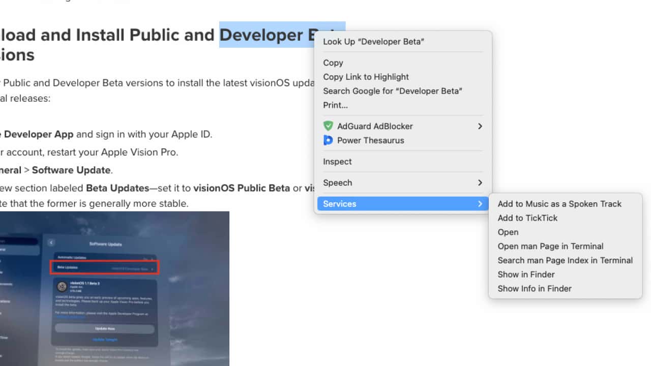 What Is the Services Menu on Mac? And How To Use It? - The Mac Observer