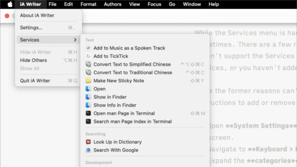 What Is the Services Menu on Mac? And How To Use It? - The Mac Observer