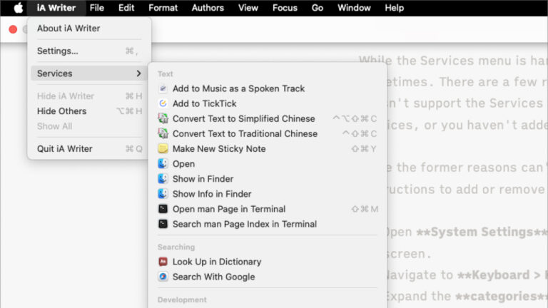 What Is the Services Menu on Mac? And How To Use It? - The Mac Observer