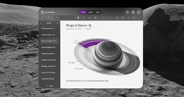 Microsoft's Note-Taking App 'OneNote' Now Available on Apple Vision Pro ...