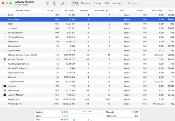 5 Effective Ways to Fix MDS_Stores High CPU Usage on Mac - The Mac Observer