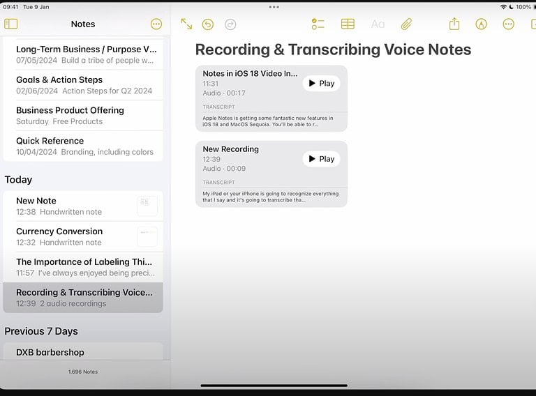 How to Record & Generate Live Transcriptions in Notes: iOS 18, iPadOS ...