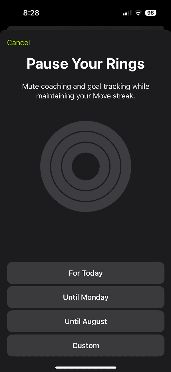 How To Pause Activity Rings Without Losing Streak on watchOS 11 - The ...
